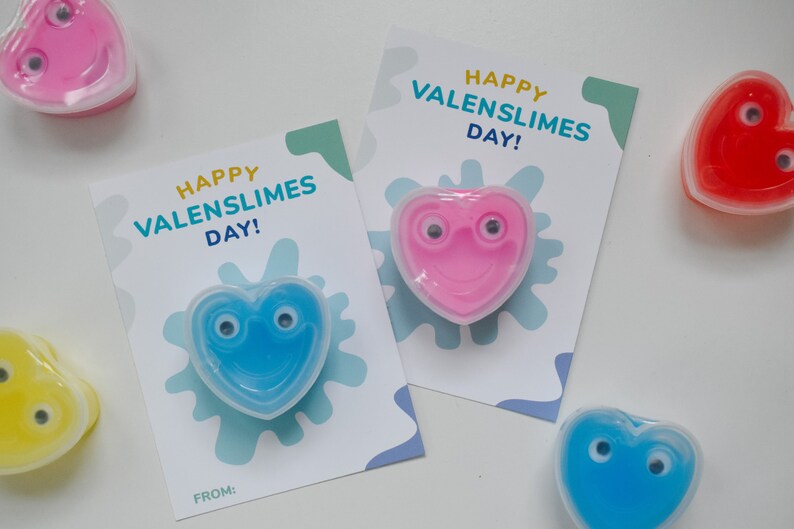 Printable Slime Valentine Tags for School Class, Preschool Valentine ...