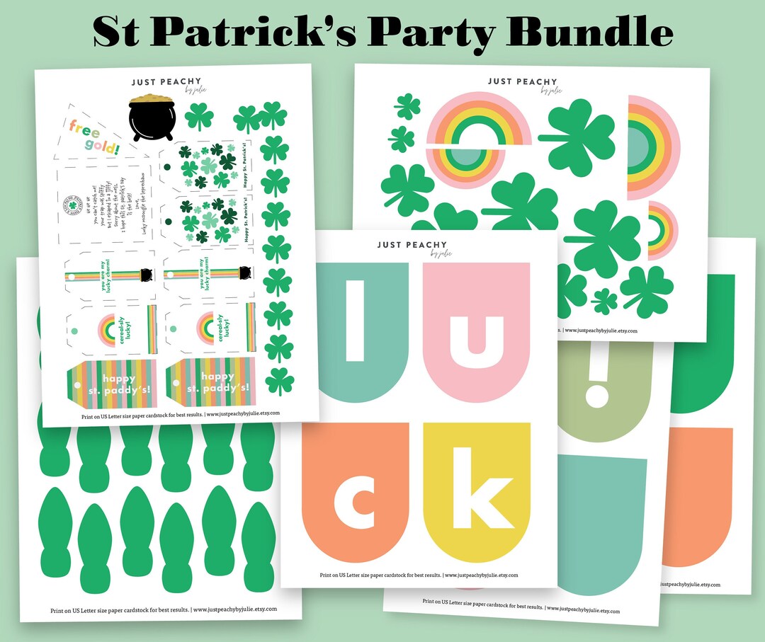 Printable St. Patrick's Day Decor, St. Patricks Party Kit, Leprechaun ...