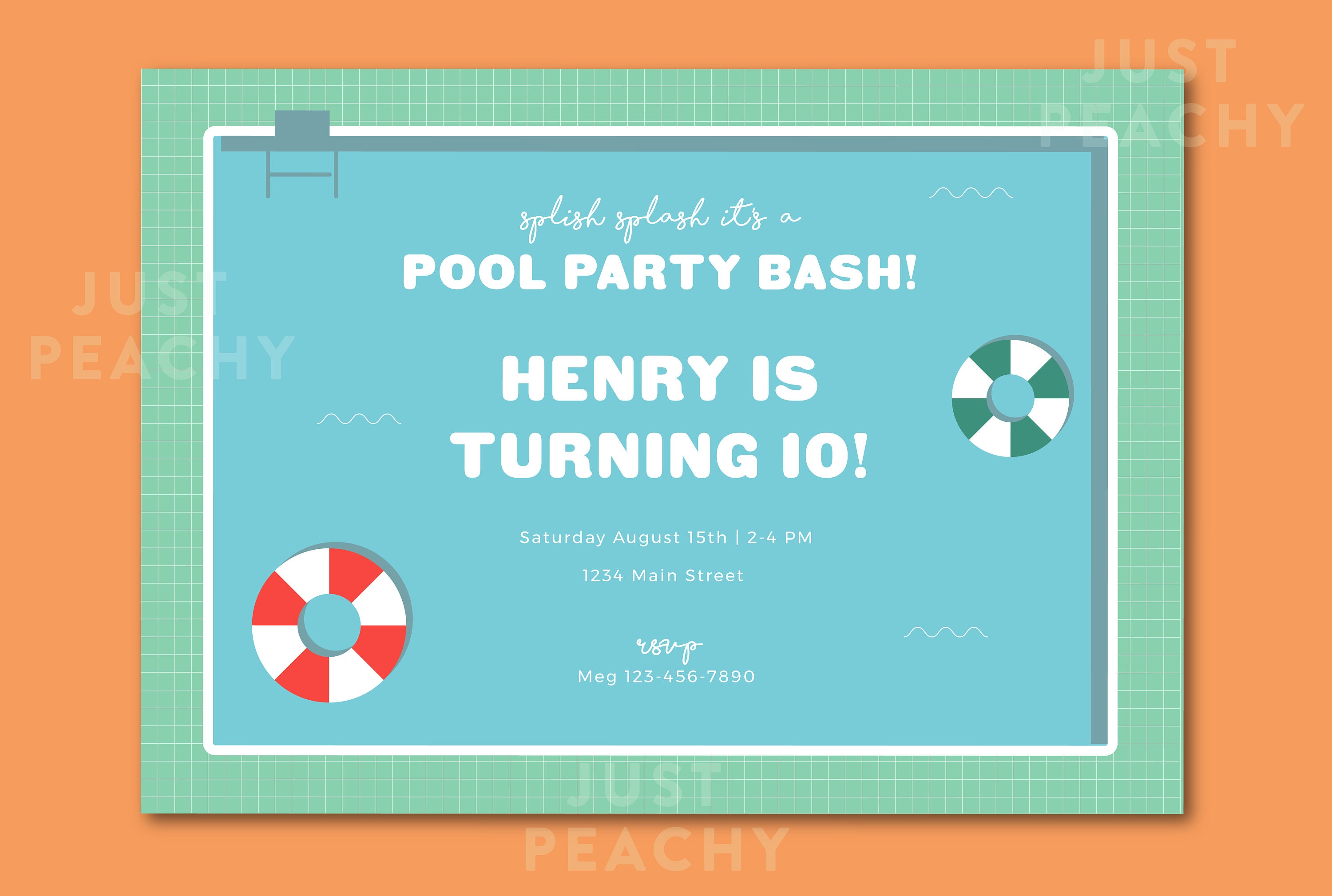 Pool Party Birthday Invitation Swimming Party Pool Party - Etsy