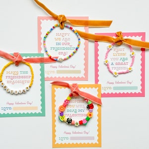 Printable Friendship Bracelet Valentine Tag, Friendship Era, Galentine ...