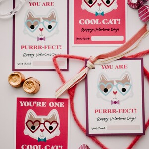 Printable Cat Valentine Tag, Kitty, Kitten, Valentines for Kids, for ...