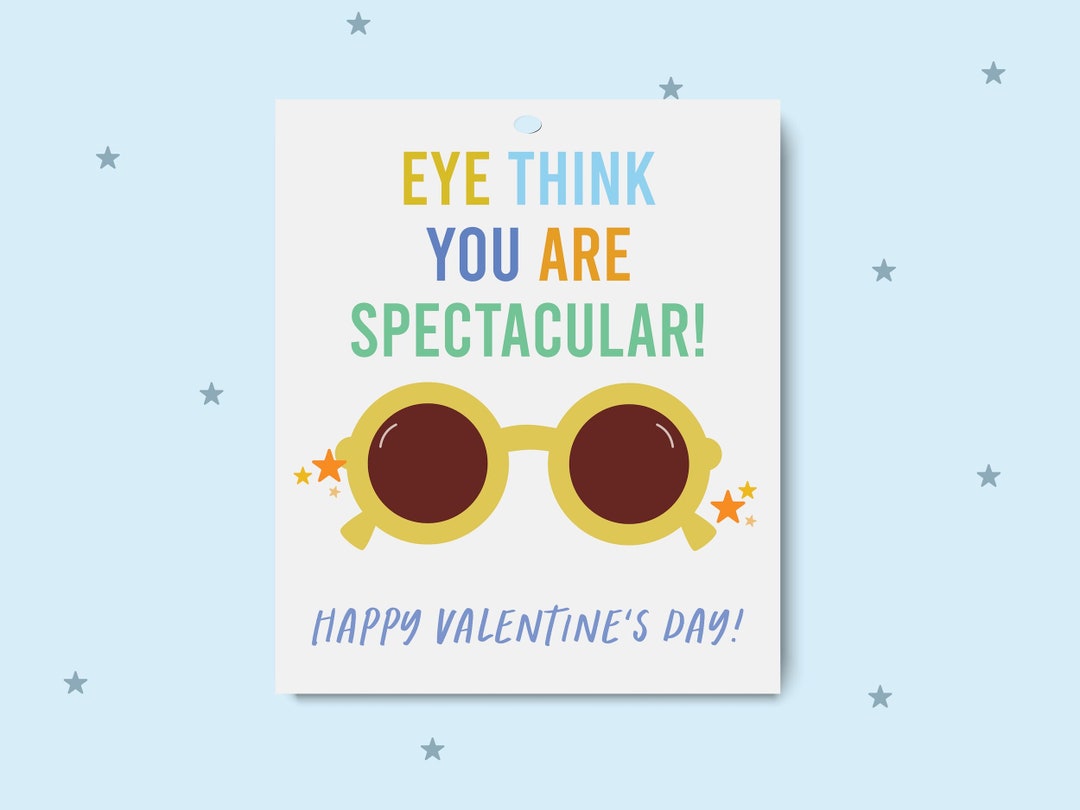 Printable Sunglasses Valentine Tag, You Are Spectacular, Valentines for ...