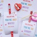 Printable Pencil Valentine Tag, Just Write, Pen, Coloring Valentines ...