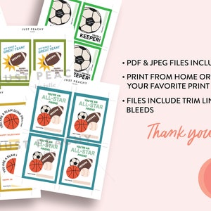 Printable Sports Valentine Tag, Sports Valentines for Kids, for School ...