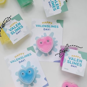 Printable Slime Valentine Tags for School Class, Preschool Valentine ...