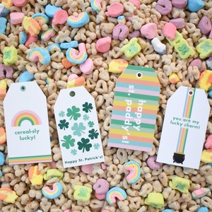 Printable St. Patrick's Day Gift Tag, Cereal St. Patricks Day Tag, St ...