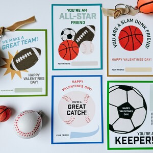 Printable Sports Valentine Tag, Sports Valentines for Kids, for School ...
