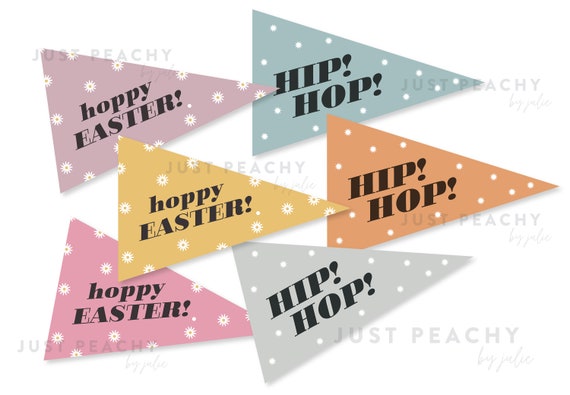 Printable Easter Pennant Flag Instant Download Hoppy Easter | Etsy