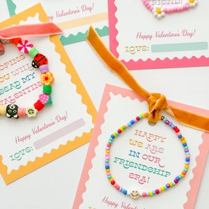 Printable Friendship Bracelet Valentine Tag, Friendship Era, Galentine ...
