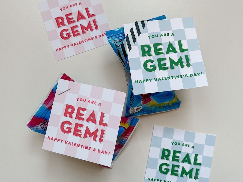 Printable Ring Pop Valentine Tag, You Are a Real Gem, Preschool ...