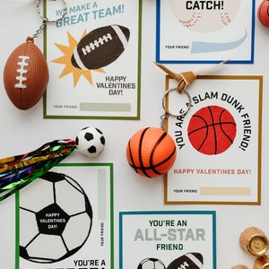 Printable Sports Valentine Tag, Sports Valentines for Kids, for School ...