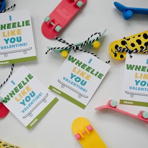 Printable Skateboard Valentine Tag, I Wheelie Like You, Classroom ...