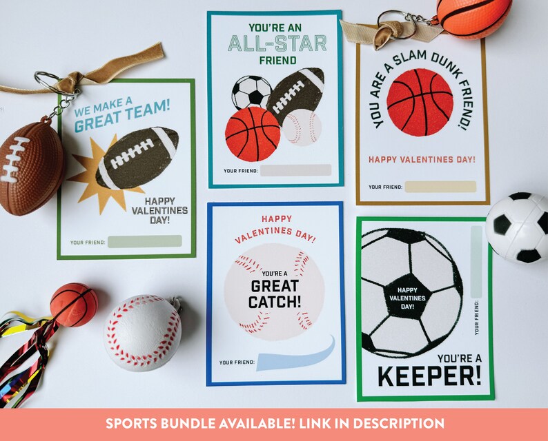 Printable Football Valentine Tag, We Make a Great Team, Sports ...