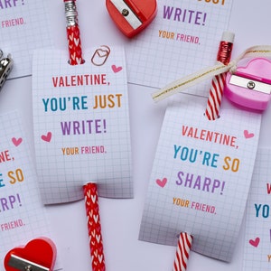 Printable Pencil Valentine Tag, Just Write, Pen, Coloring Valentines ...