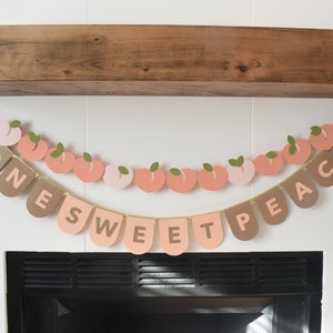 One Sweet Peach Birthday Banner, Sweet as a Peach Birthday Decorations ...