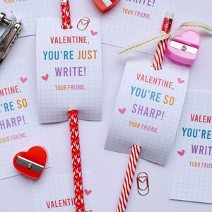 Printable Pencil Valentine Tag, Just Write, Pen, Coloring Valentines ...