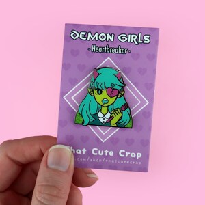 Demon Girl Heartbreaker Enamel Pin - Etsy
