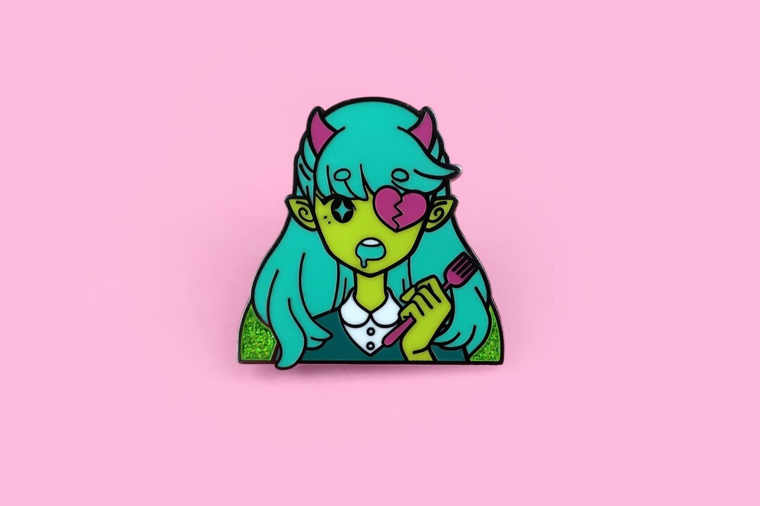 Demon Girl Heartbreaker Enamel Pin - Etsy