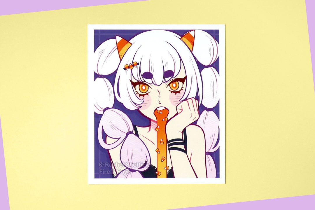 Candy Corn Demon Small Print - Etsy