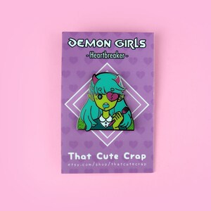 Demon Girl Heartbreaker Enamel Pin - Etsy