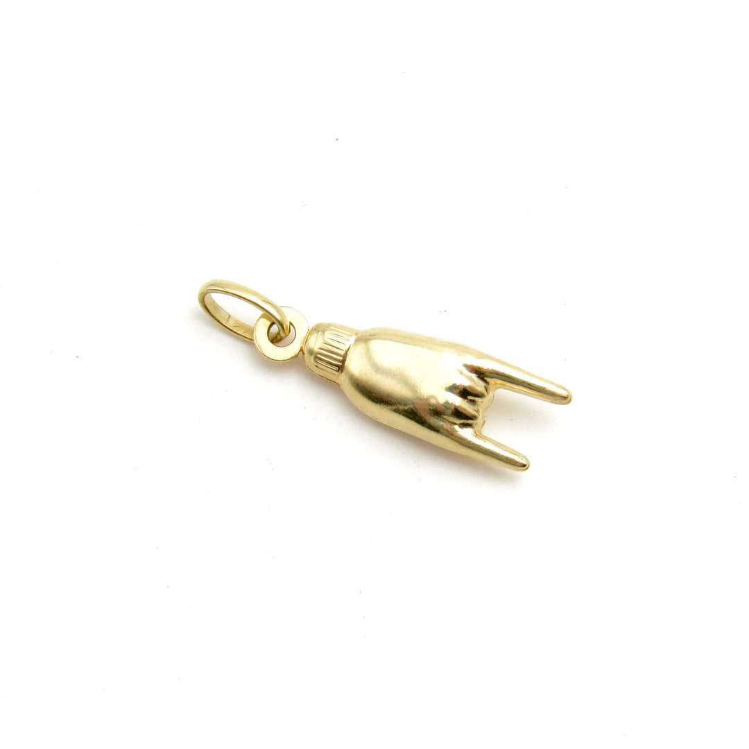 Vintage 14K Gold Mano Cornuto Charm Pendant Solid Yellow Gold Italian ...