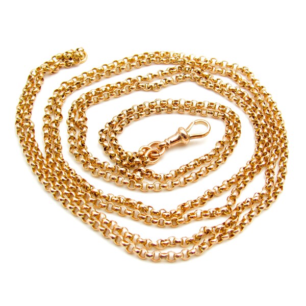 Rose Gold Long Guard Belcher Chain - Etsy