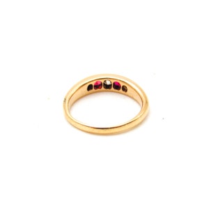 Victorian 18K Gold Diamond and Ruby Ring Antique Solid Gold Diamond and ...