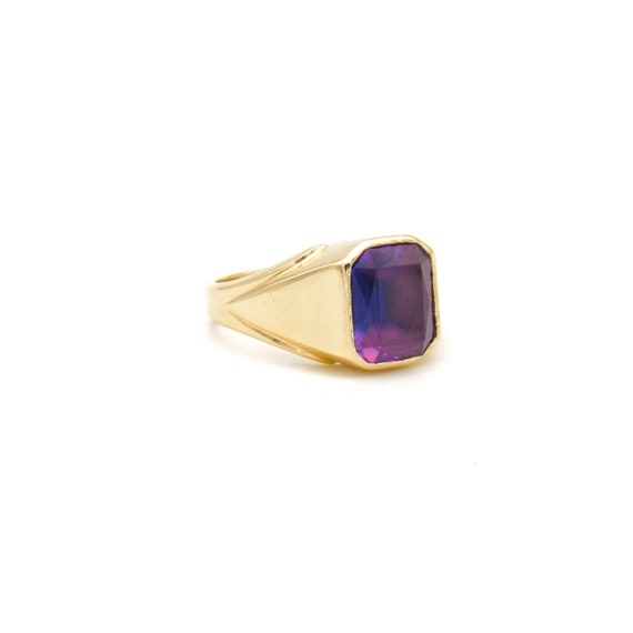 Antique 18K Gold Amethyst Signet Ring | Victorian Sol… - Gem