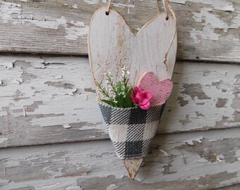 Buffalo check heart | Etsy