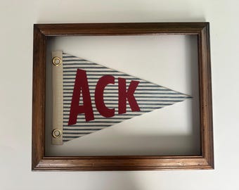 Vintage Nantucket Pennant: Red Fabric ACK Felt Flag - Etsy