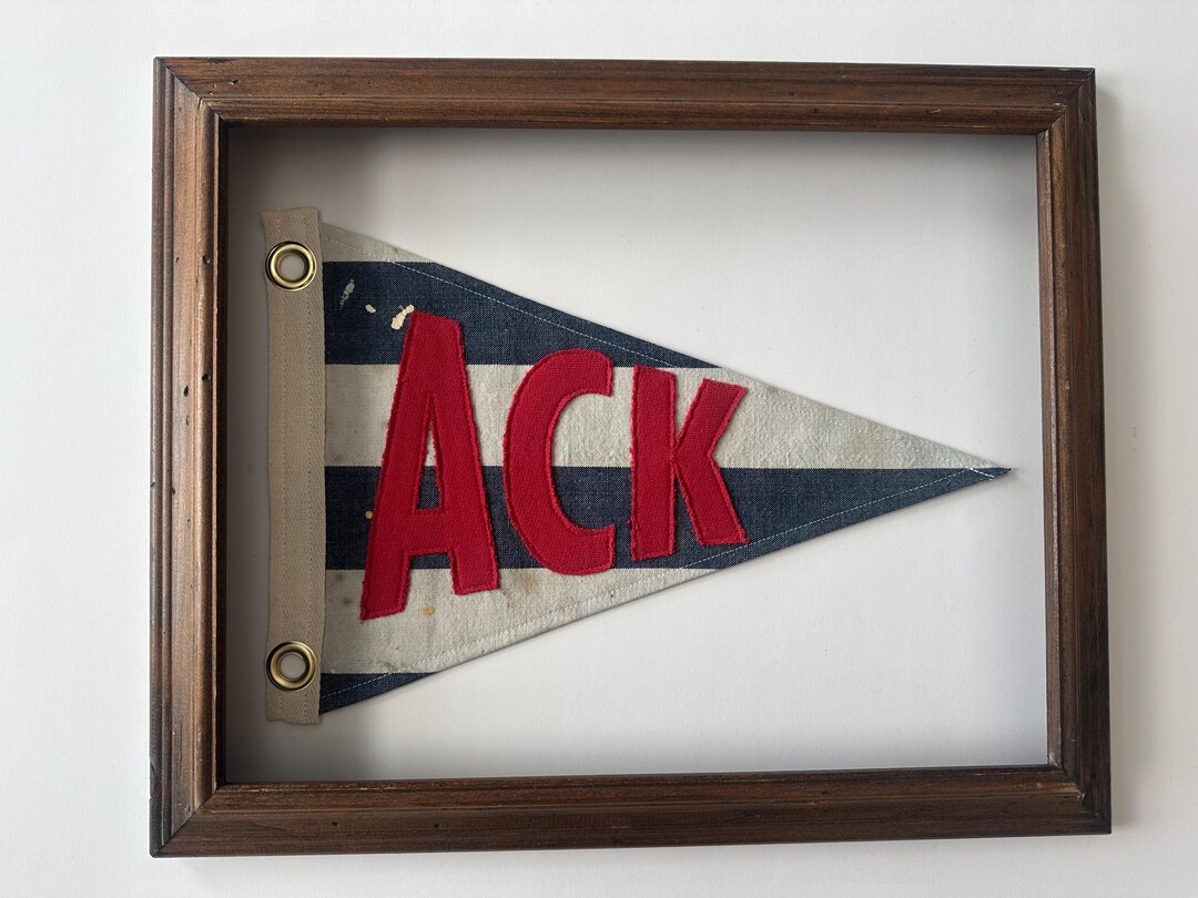 ACK / Nantucket Repurposed Pennant Flag No.02 - Etsy