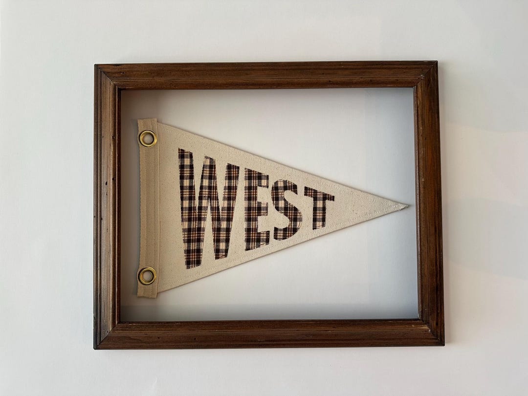 CUSTOM Brown Plaid Pennant Flag - Etsy