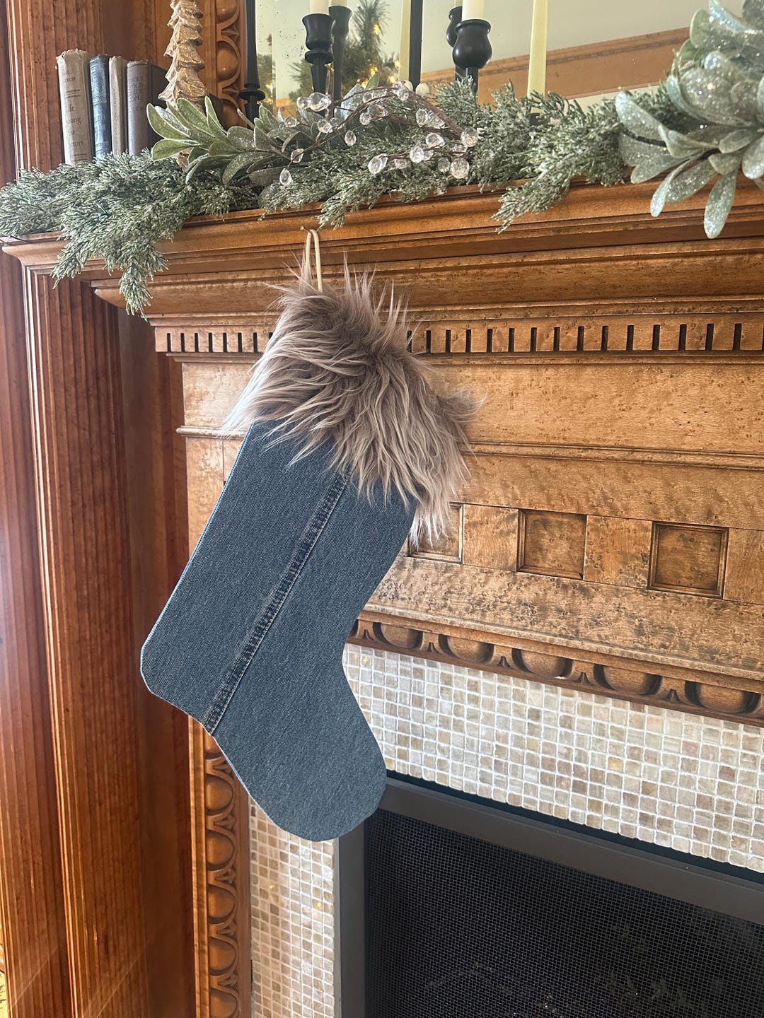 Denim Holiday / Christmas Stocking - Etsy