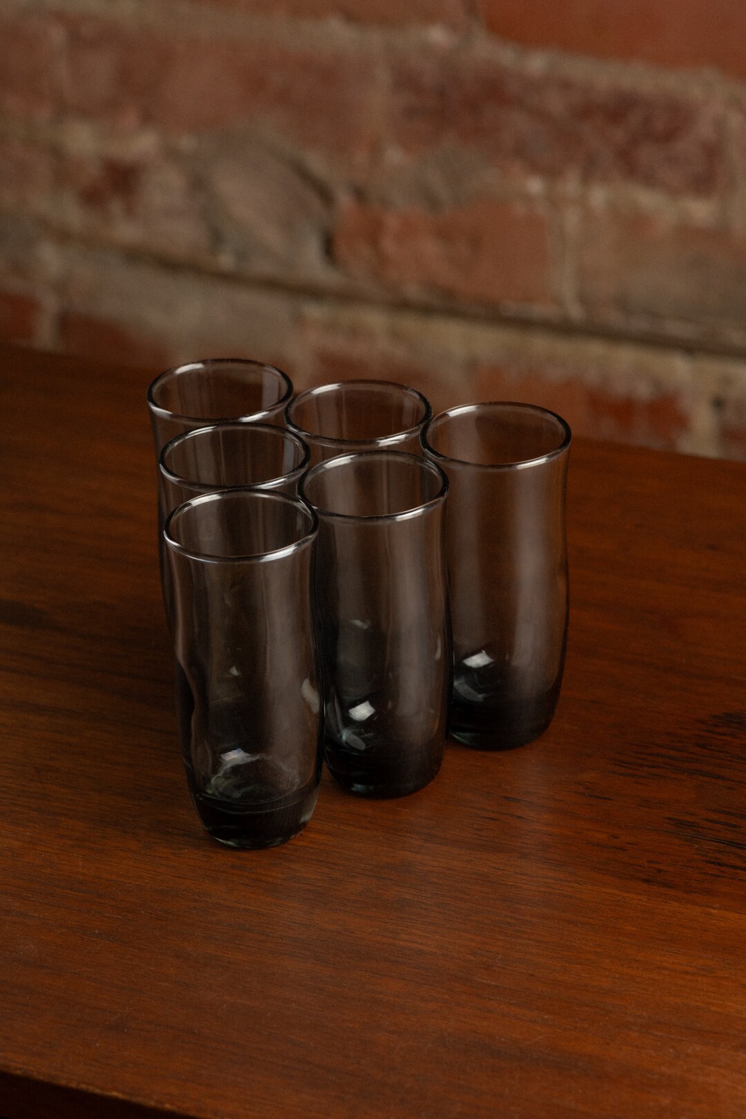 VTG MCM Smoked Glass Set of 6 Smoke Glass Cocktail , Water, Juice ...