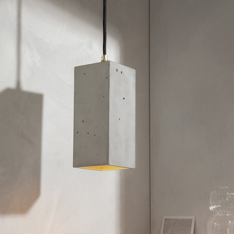Concrete Pendant Light - Etsy