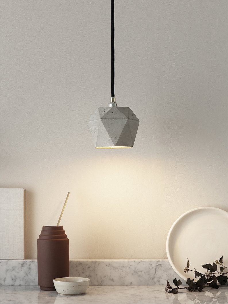 Concrete Pendant Light T2 Small - Etsy