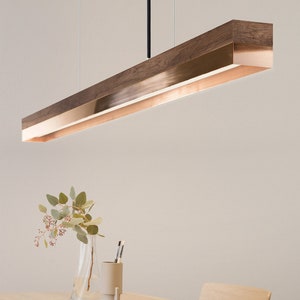 Pendant Lamp | Walnut & Copper | Dining Room | Gantlights | LED - Etsy