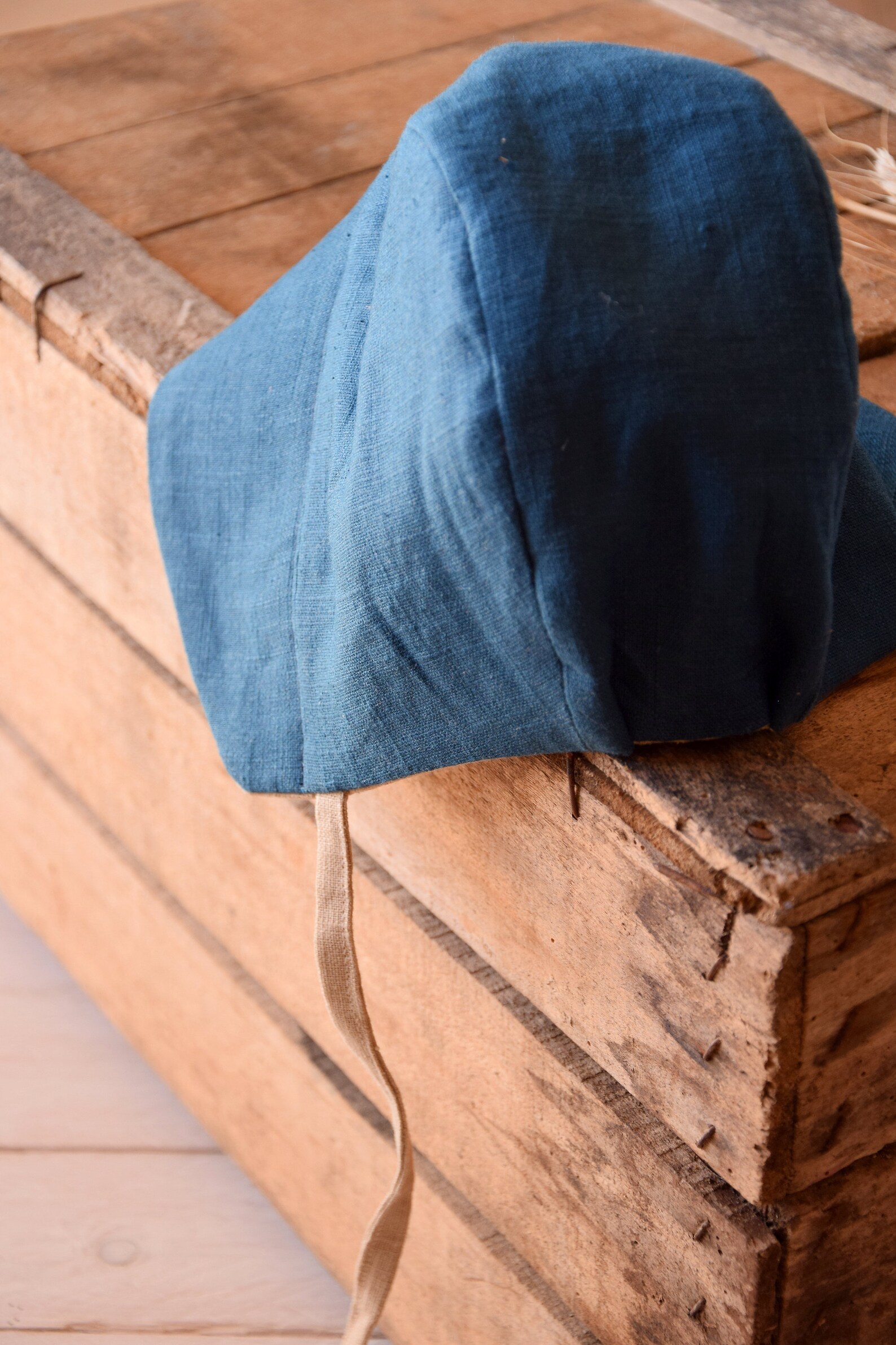 Reversible Linen Bonnet Brimmed Baby Bonnet | Etsy