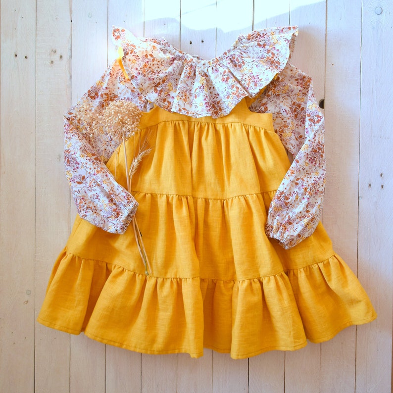 Vestito di lino bambina Abito boho lino - Etsy Italia
