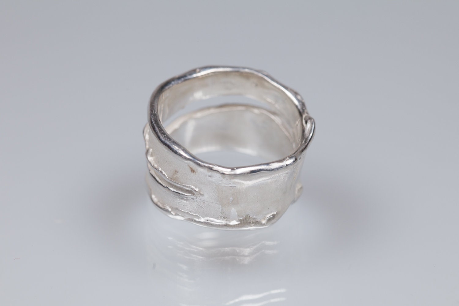 Ocean ring in sterling silver handcrafted wave jewelry ocean | Etsy