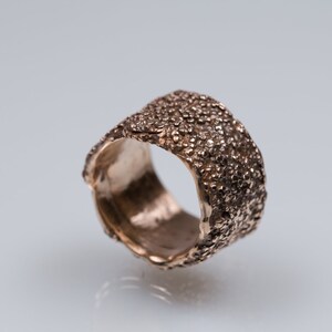 Rustic Bronze Wide Band Ring Textured Bronze Anniversary - Etsy