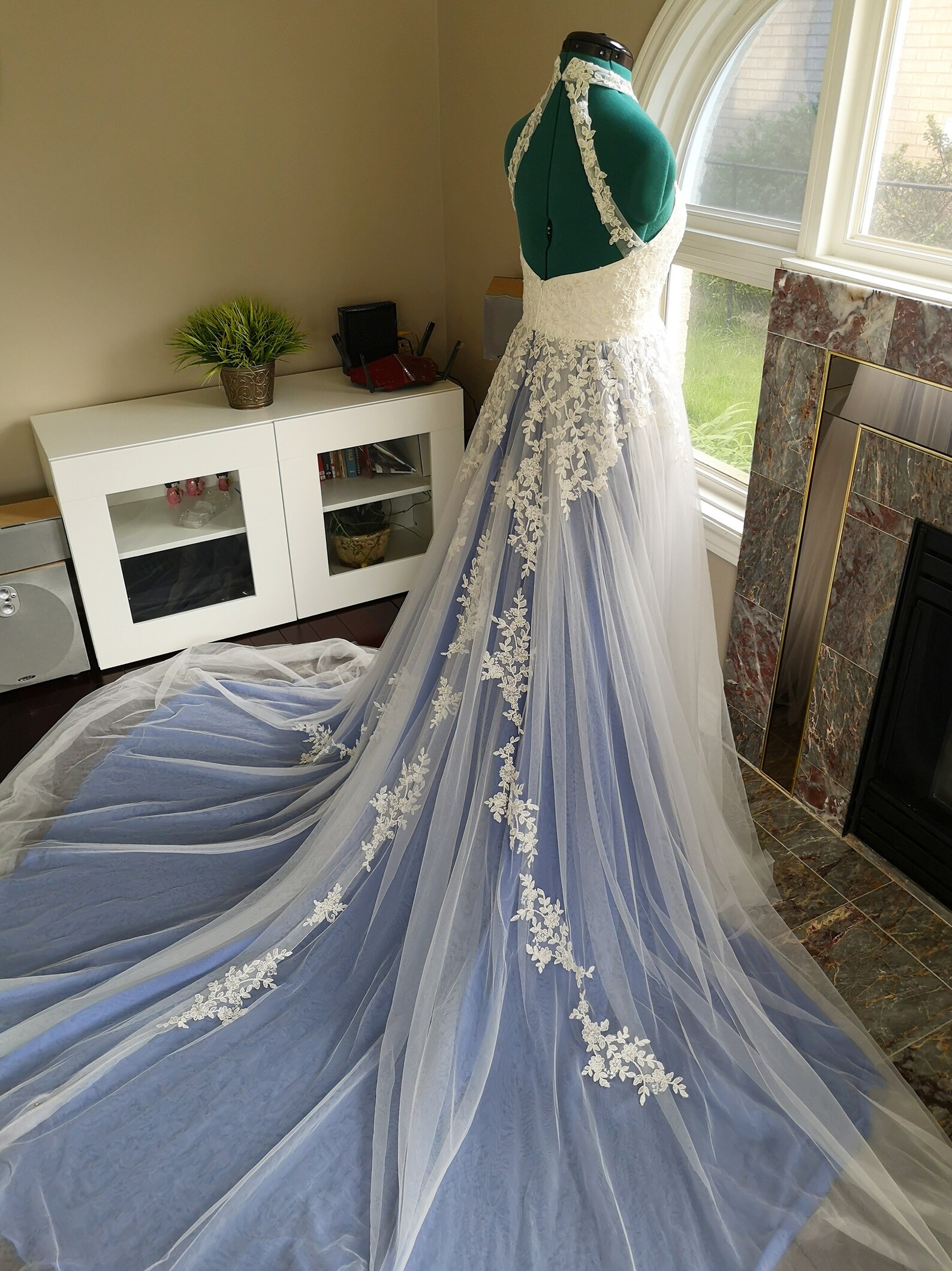 Blue Wedding Dress Blue Lace Wedding Dress Unique Wedding - Etsy New ...