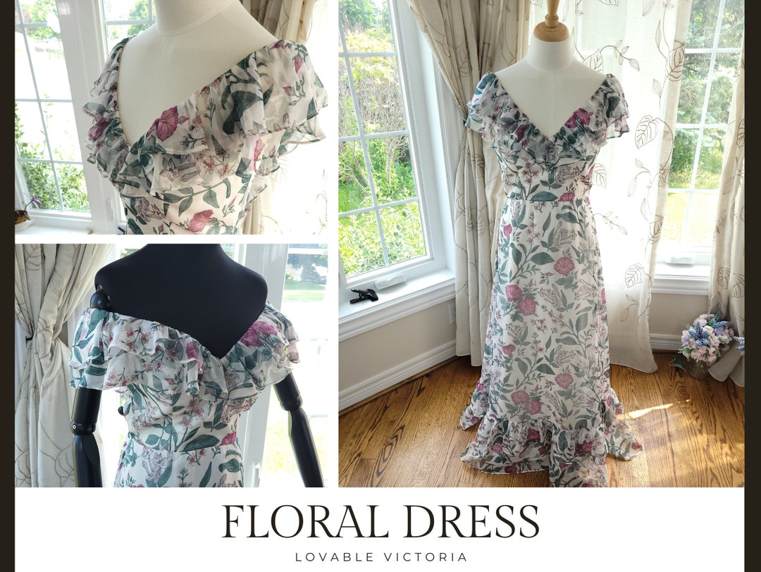 Cottage Core Dresses Ruffle Maxi Dress Ivory Bridesmaid - Etsy