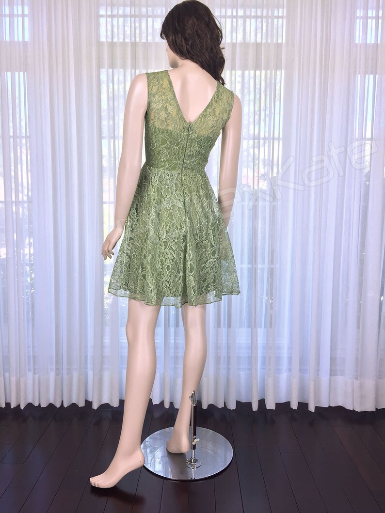 Sage Vintage Dress Sage Bridesmaid Dress Sage 50s Dress - Etsy