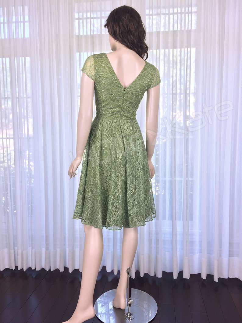 Sage Vintage Dress Sage Bridesmaid Dress Sage 50s Dress - Etsy