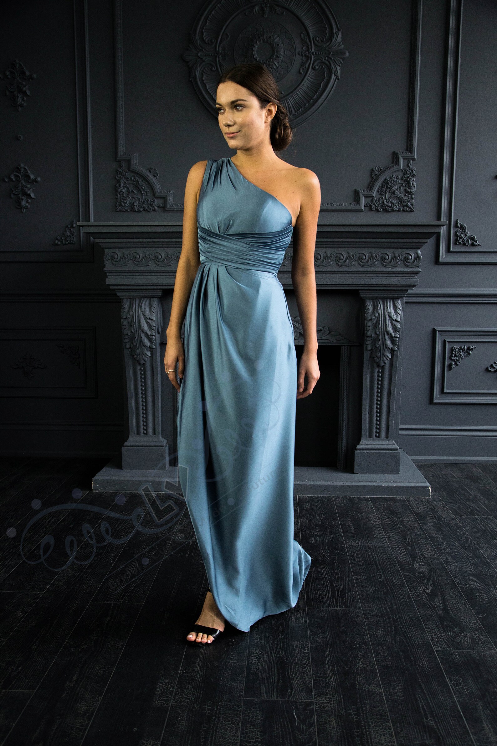 Maxi Greek Dress Blue Grecian Dress Blue Maxi Dress Blue | Etsy