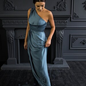 Maxi Greek Dress, Blue Grecian Dress, Blue Maxi Dress, Blue Prom Dress ...