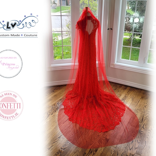 Red Veil - Etsy