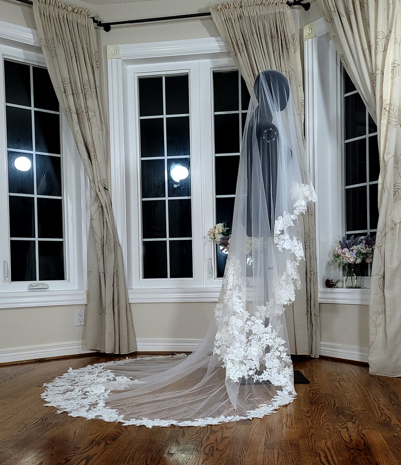 Cathedral Wedding Veil, Cathedral Veil Ivory, Bridal Veil Cathedral ...
