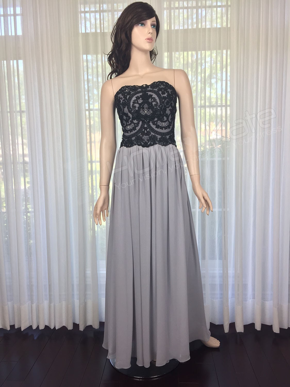 Grey mother of the bride dress Gray mother of the groom | Etsy